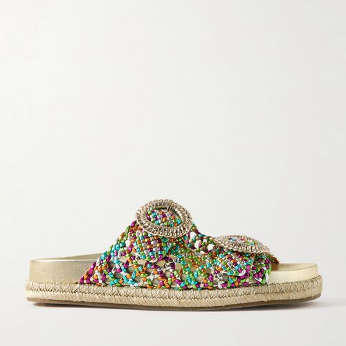 Aquazzura | River Buckled Woven Leather Sandals - Multi | Realry