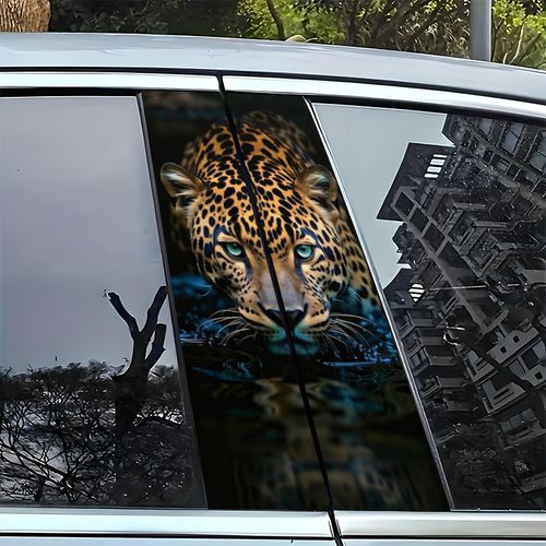 temu | TEMU 2pcs Vinyl Car Decals With Leopard Design, Waterproof High ...