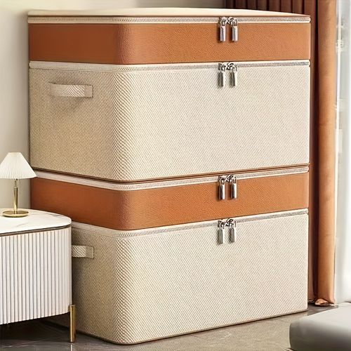 temu | TEMU 2 Large Modern Stackable Storage Boxes - -tone Colors ...