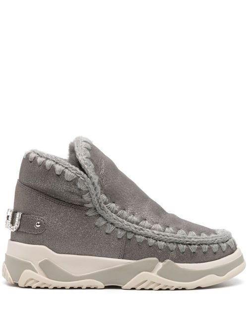 Adidas | decorative-stitching leather boots - Grey | Realry