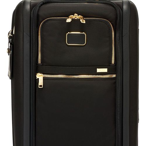 Tumi | Alpha 3 Black/Gold International Dual Access 4 Wheeled Carry-On ...