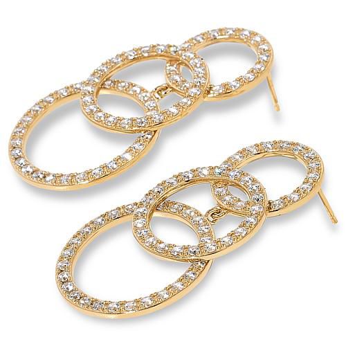 Radiance by Absolute | ™ 5.44ctw Triple Circle Drop Earrings | Realry