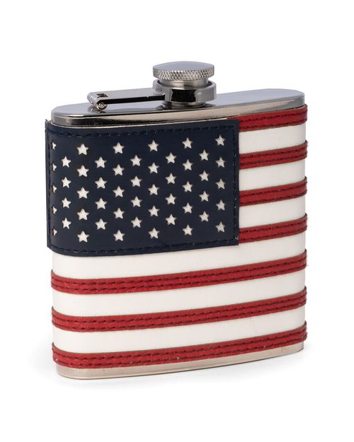 Bey-Berk | Stainless Steel Usa Flag Flask | Realry