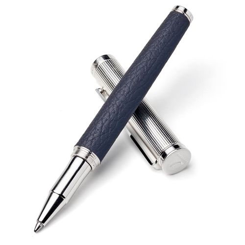 Aspinal Of London | Ballpoint Pen in Navy Pebble | Realry