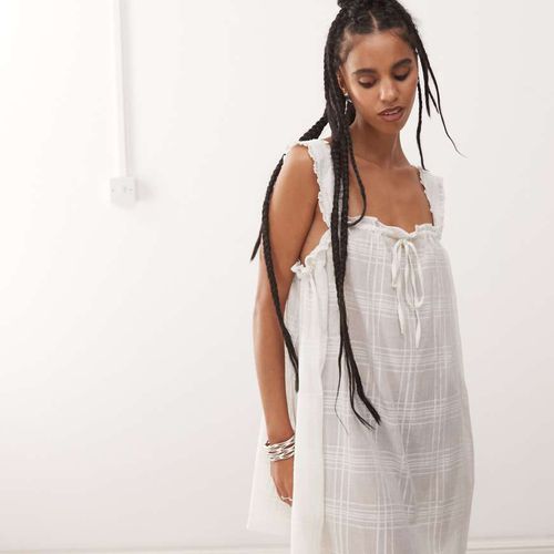 Collusion | COLLUSION check swing beach dress in white | Realry