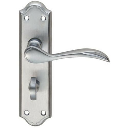 Loops | PAIR Curved Door Handle Lever on Bathroom Backplate 180 x 45mm ...