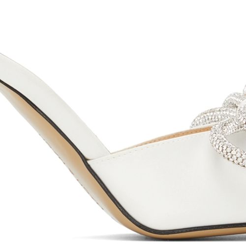 MACH & MACH | White Double Ribbon 95 Mules