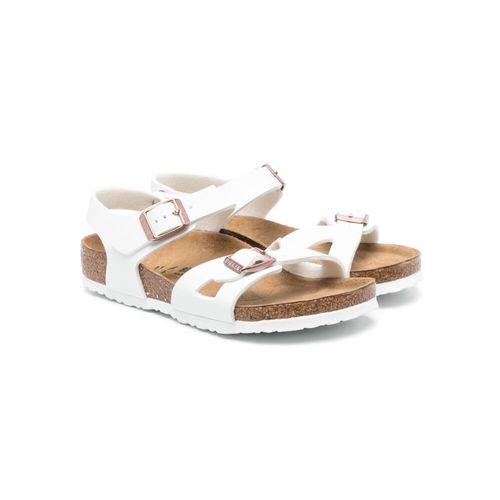 Birkenstock | Rio White Flat Sandals With Double Strap In Faux Leather Girl