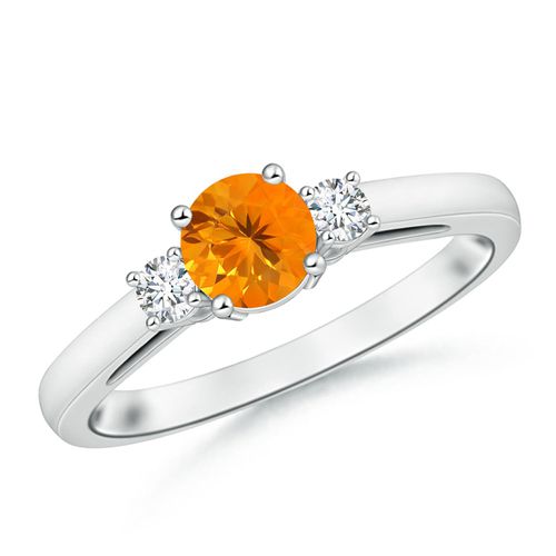 Angara | Angara 0.32 Carat Prong-Set Round Fire Opal and Diamond Three ...