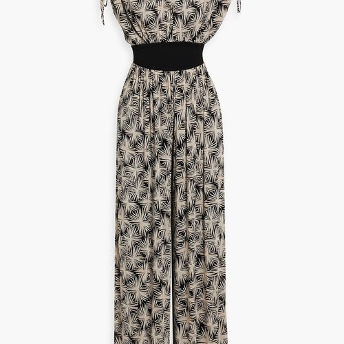 Diane von Furstenberg | Andra printed stretch-mesh wide-leg jumpsuit ...