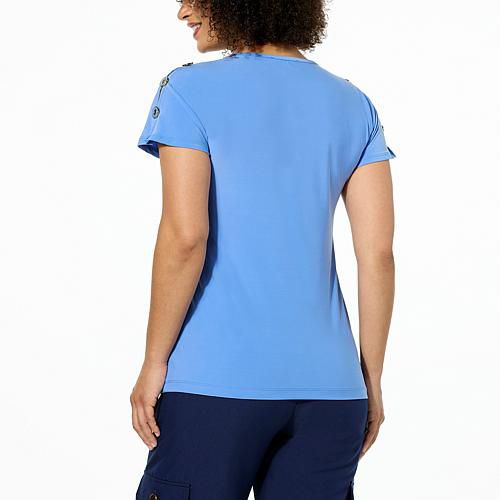 Antthony Design Originals | V-Neck Top with Decorative Button Detail ...