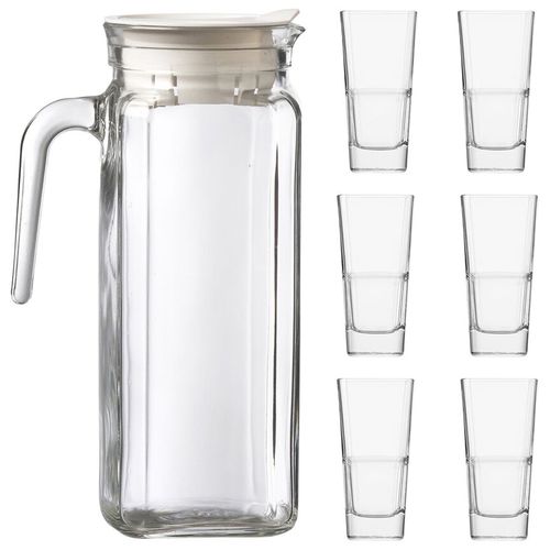 10 Strawberry Street | Iced Tea Serving Set: Square Pitcher With 6 ...