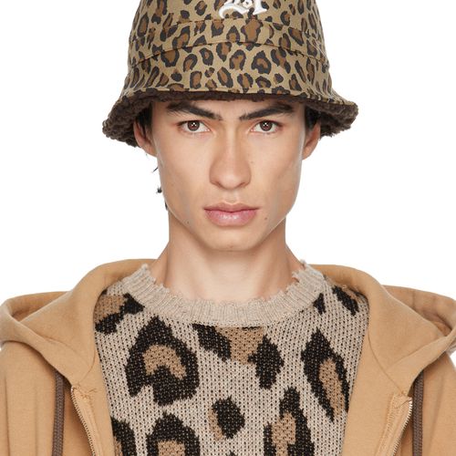 R13 | Beige Leopard Logo Bucket Hat | Realry