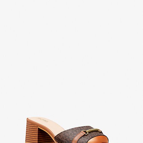 Michael Kors | Carson Signature Logo Block Heel Sandal | Realry