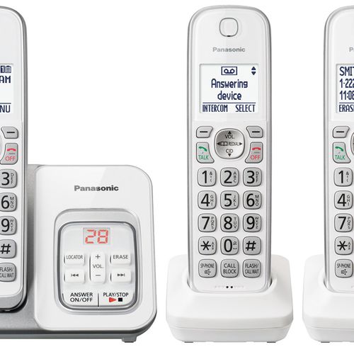 Panasonic | White Cordless Phone System TGD633W With 3 Handsets | Realry