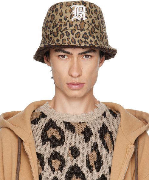 R13 | Beige Leopard Logo Bucket Hat | Realry