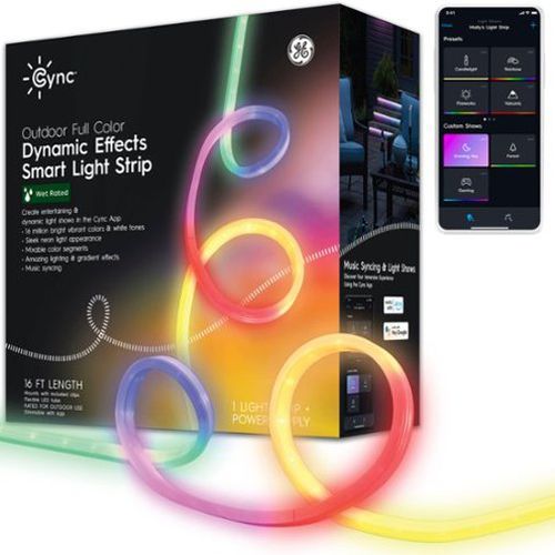 GE | CYNC 16 foot Outdoor Wet Rated Bluetooth/Wi-Fi Color Changing ...
