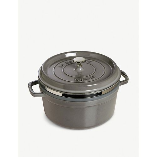 Staub | Grey Round Cast Iron Cocotte With Steamer 26cm | Realry