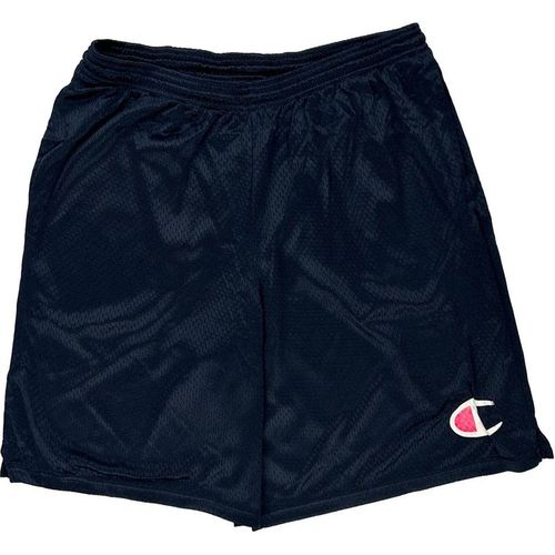 THRIFTED | Champion Sport Shorts - Large Navy Polyester | Realry