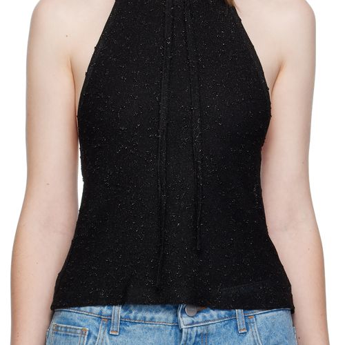 Christopher Esber | Black Imber Metallic Halter Top | Realry
