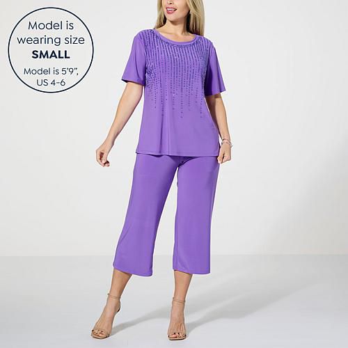 Antthony Design Originals | 2-piece Embellished Top and Cropped Pant ...
