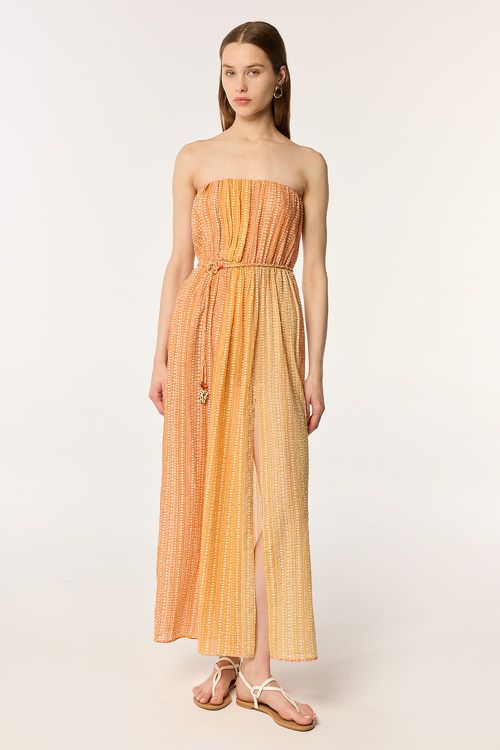 Poupette St Barth | Long Dress Mara - Orange Shona | Realry