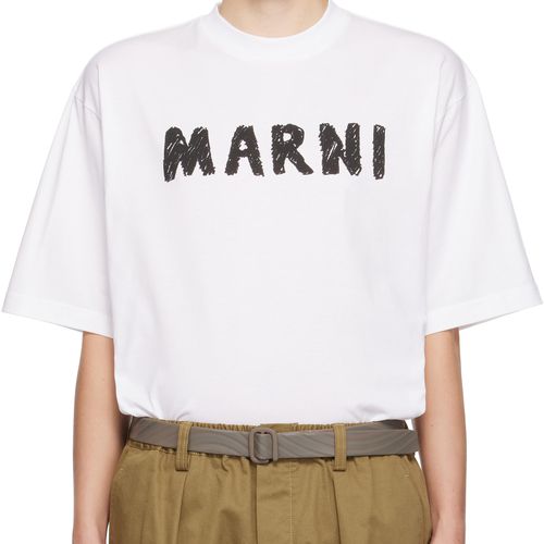 Marni | Marni White Logo T-shirt | Realry