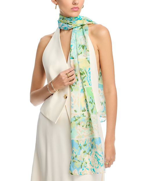 Echo | Sparkle Floral Patch Oblong Scarf | Realry