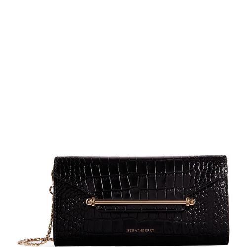 Strathberry | Leather Multrees Croc-Effect Chain Wallet | Realry