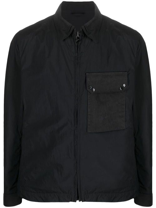 Ten C | Zip-up Shirt Jacket In Black Technical Fabric Man