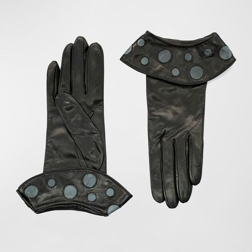 PORTOLANO | Folded Polka-Dot Cuff Leather Gloves | Realry