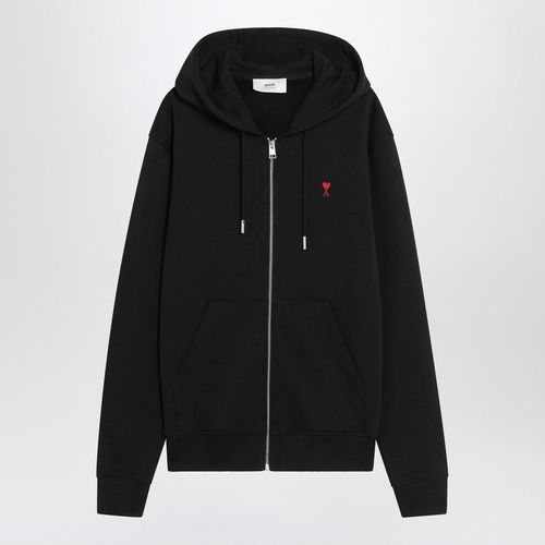 Ami | Ami Paris Black Ami De Coeur Zip Up Sweatshirt | Realry