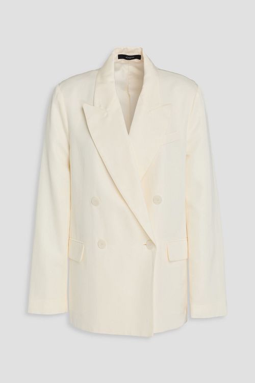 Joseph | Jaden double-breasted silk and cotton-blend blazer - White ...