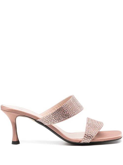 N21 | 70mm rhinestone-embellished calf-leather mules - Pink