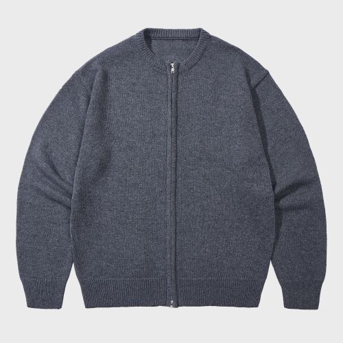 tleyoung | TY Two Way Round Knit Zip-up_GRAY | Realry