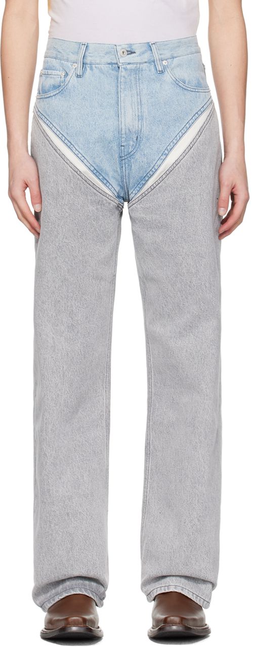 Y/Project | Y/Project Blue & Gray Cutout Jeans | Realry
