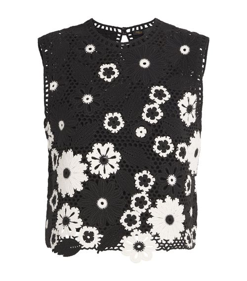 Maje | Maje Cotton Crochet Floral Top | Realry