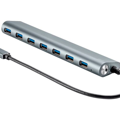 Monoprice | SuperSpeed 7-Port USB-C Hub, Gray | Realry