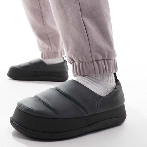 ASOS DESIGN | premium puffer slippers in gray nylon | Realry