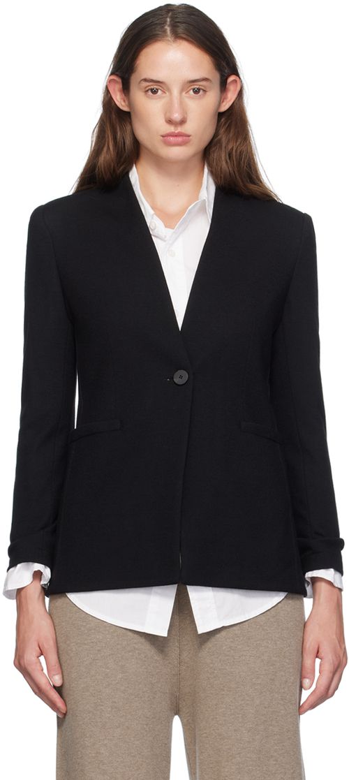 Harris Wharf London | Harris Wharf London Black Uncollared Blazer | Realry