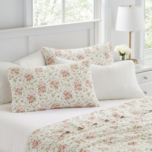 Laura Ashley | Marissa 6Pc Coral Sheet Set | Realry