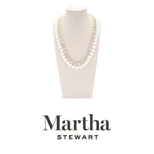 Martha Stewart | Pearl and Crystal Necklace In Gold, 18 Inches For ...