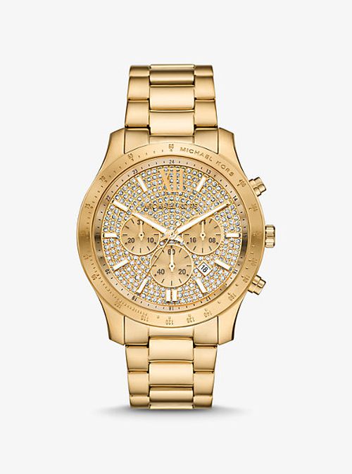 Michael Kors | Oversized Berkley Pavé Gold-Tone Watch