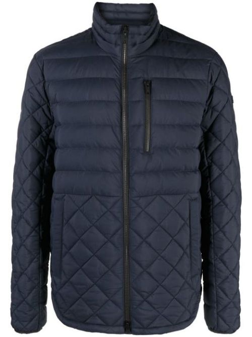 Moose Knuckles | logo-patch quilted jacket | Realry