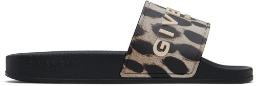 Givenchy | Givenchy Black & Beige Rubber Pool Slides | Realry