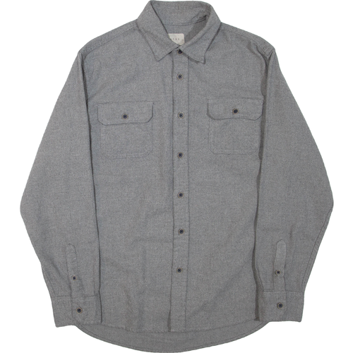 Loopi | JACHS Mens Plain Shirt Grey Long Sleeve M | Realry
