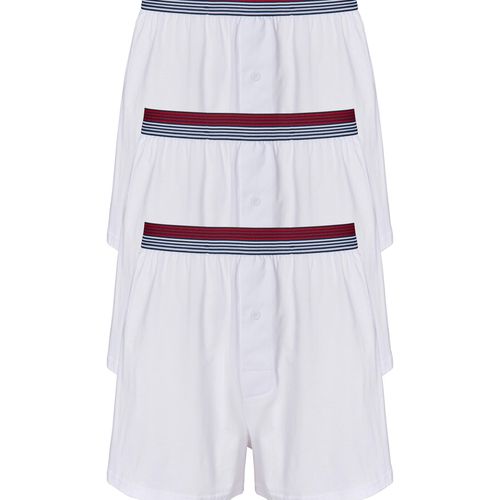 Cotton Traders | Men's 3 Pack Boxers in White, 100% Cotton | Realry