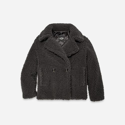 UGG | ® Women's Gertrude Short Teddy Coat Polyester in Ink | Realry
