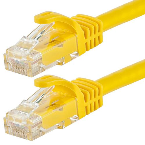 Monoprice | Cat5e 7ft Yellow Patch Cable, UTP, 24AWG, 350MHz, Pure Bare ...