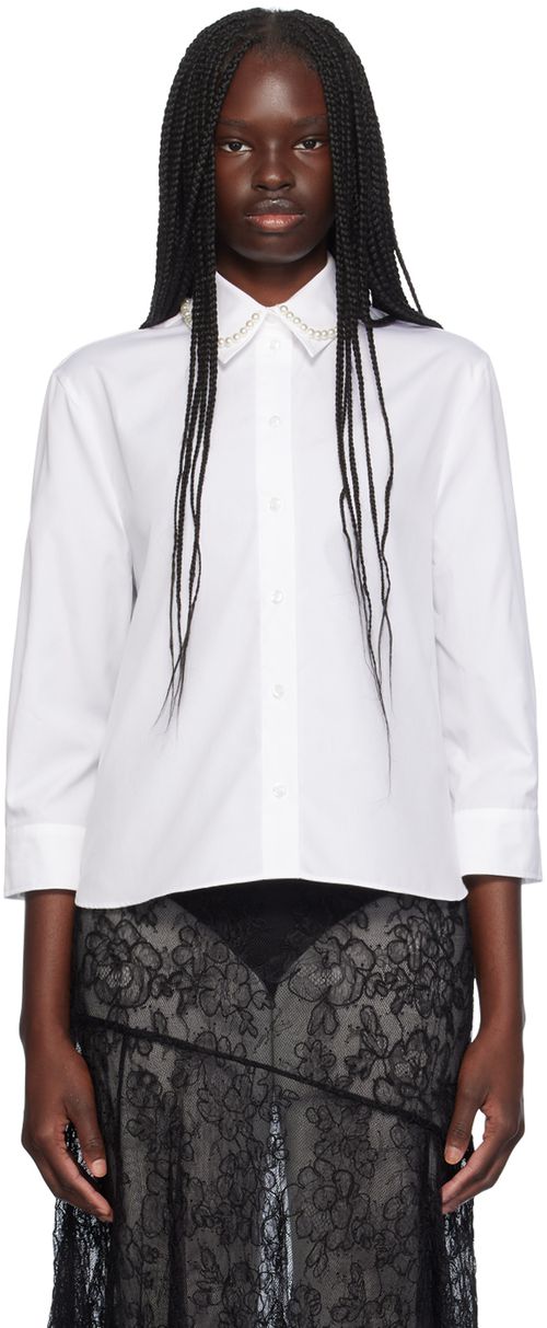 Simone Rocha | Simone Rocha White Cropped Masculine Shirt | Realry